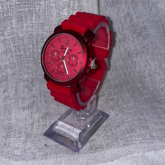 Geneva Platinum | Accessories | Red Jelly Geneva Platinum Watch | Poshmark